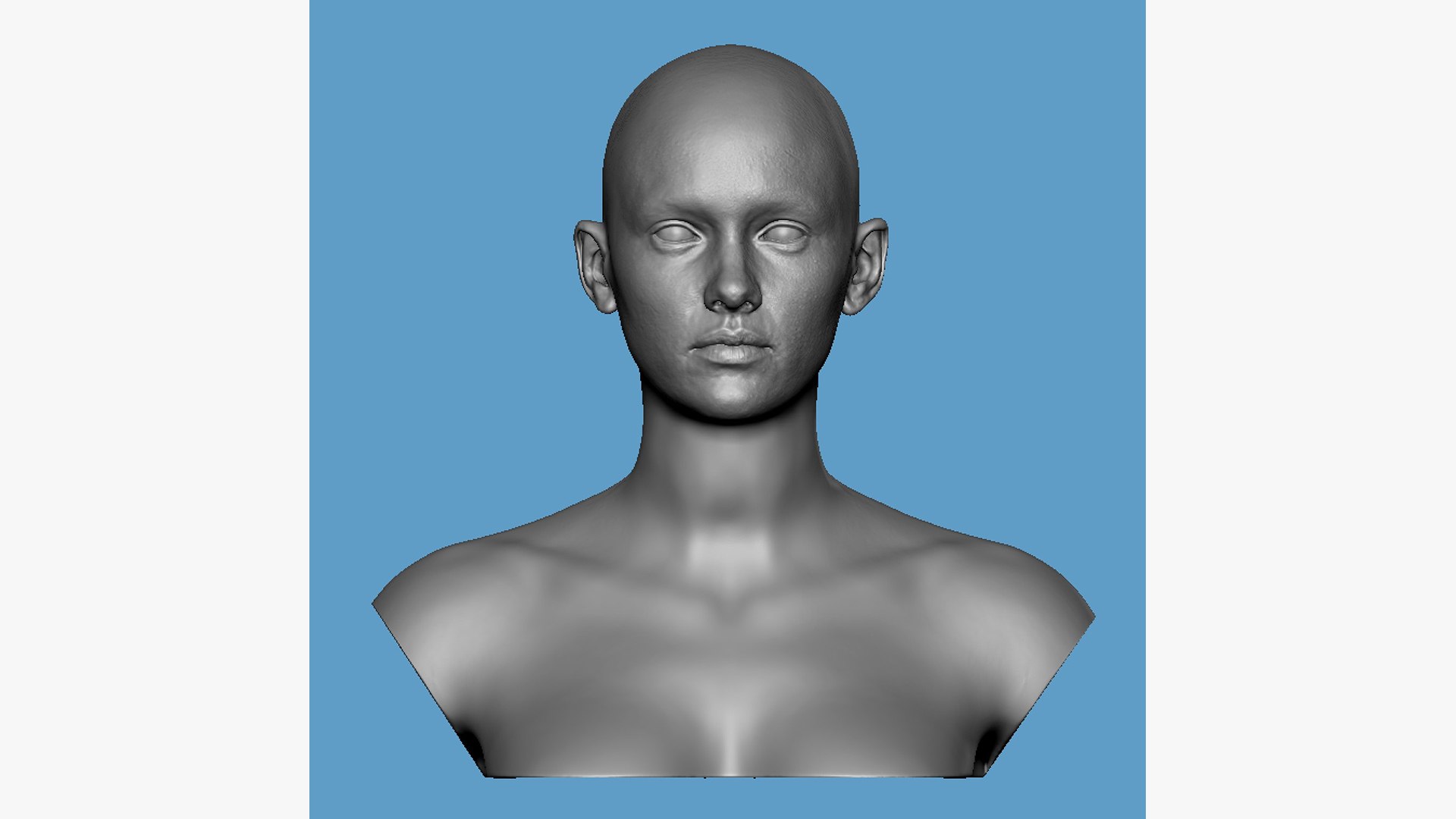 4 Different REALISTIC FEMALE BASE BUST HEAD 3D Model - TurboSquid 2204475