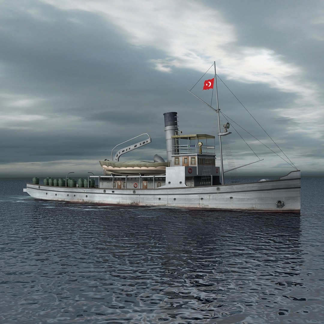 3d Ottoman Minelayer Nusrat Ship Model