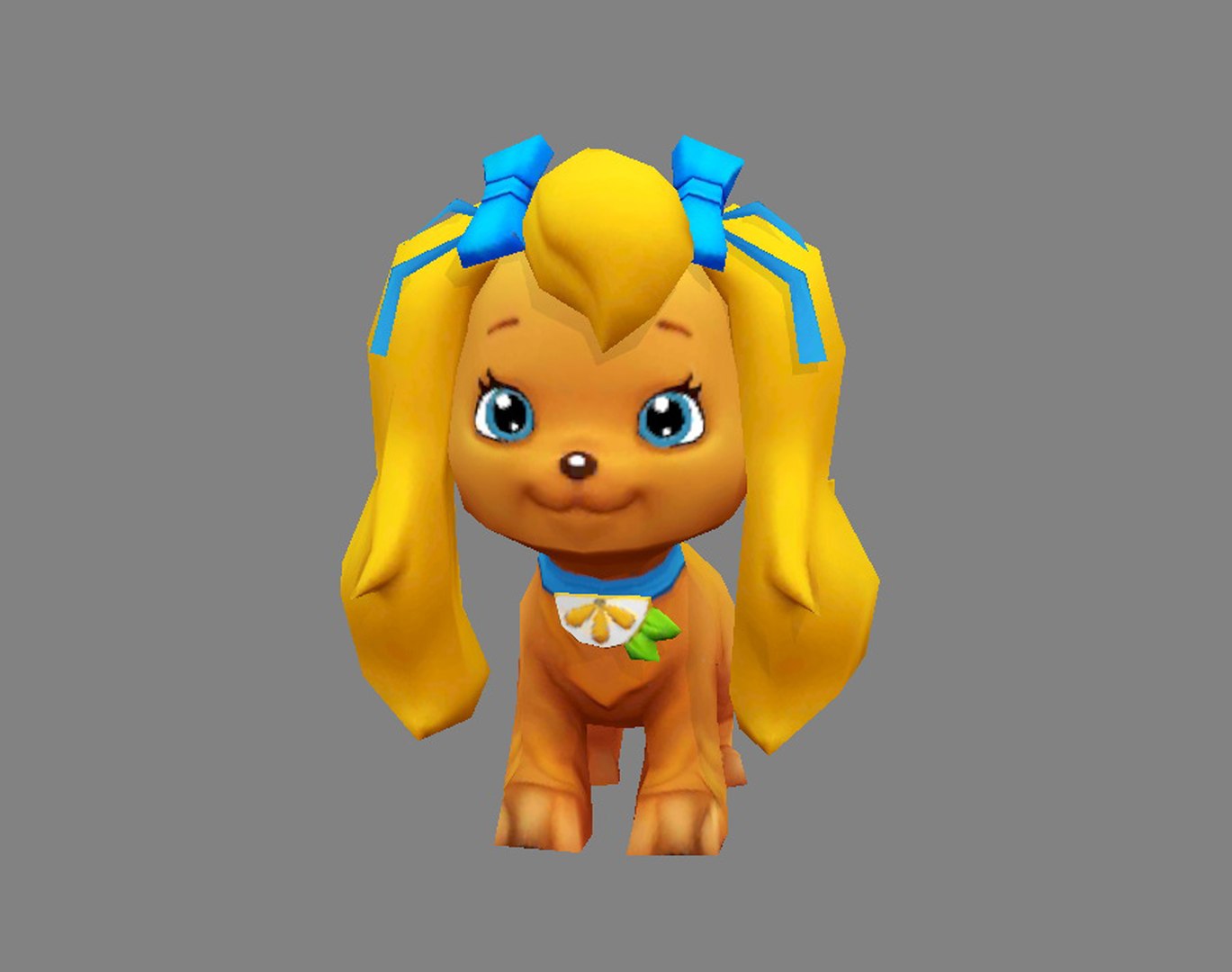 3D Cartoon puppy - yellow female dog - Pet dog - TurboSquid 1717215