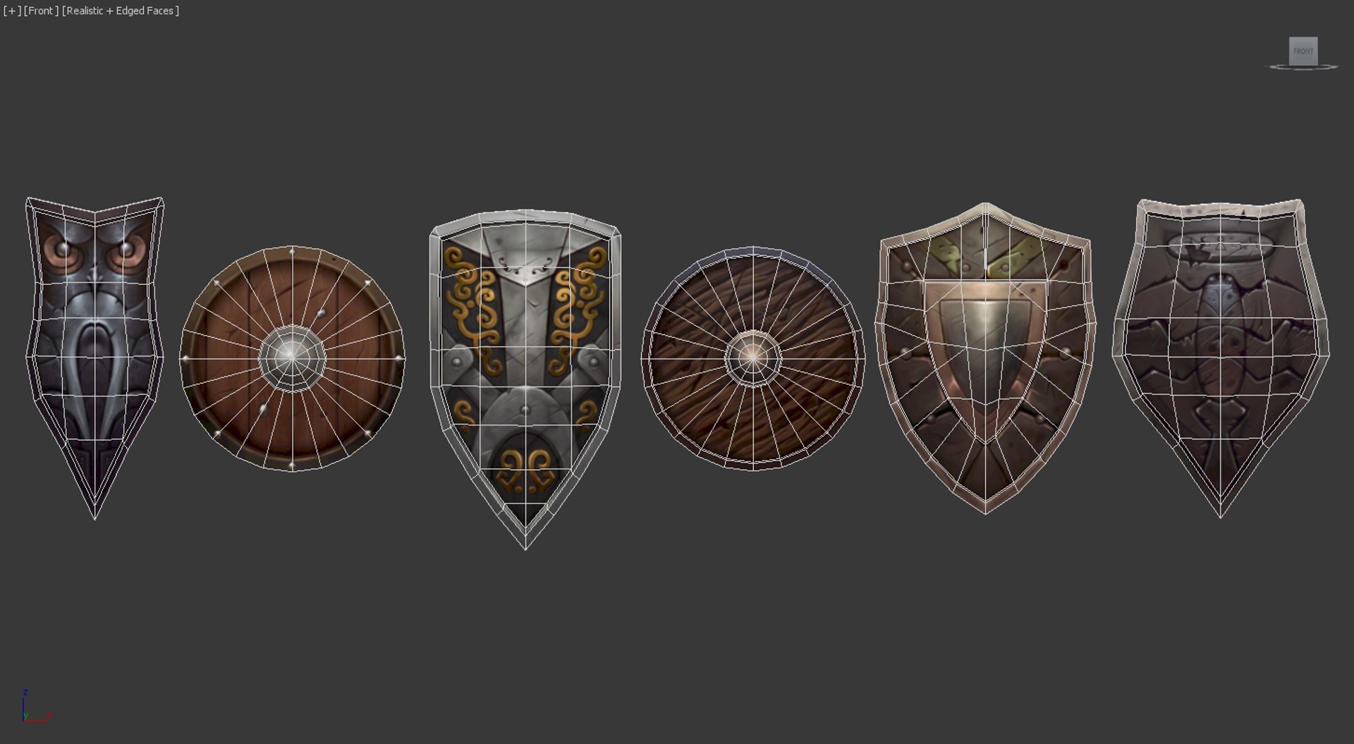 3d Model Axes Shields