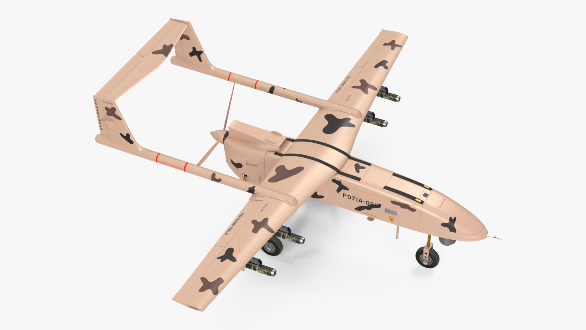 3D Camouflage Iranian Drone Mohajer-6 With Camera - TurboSquid 2287640