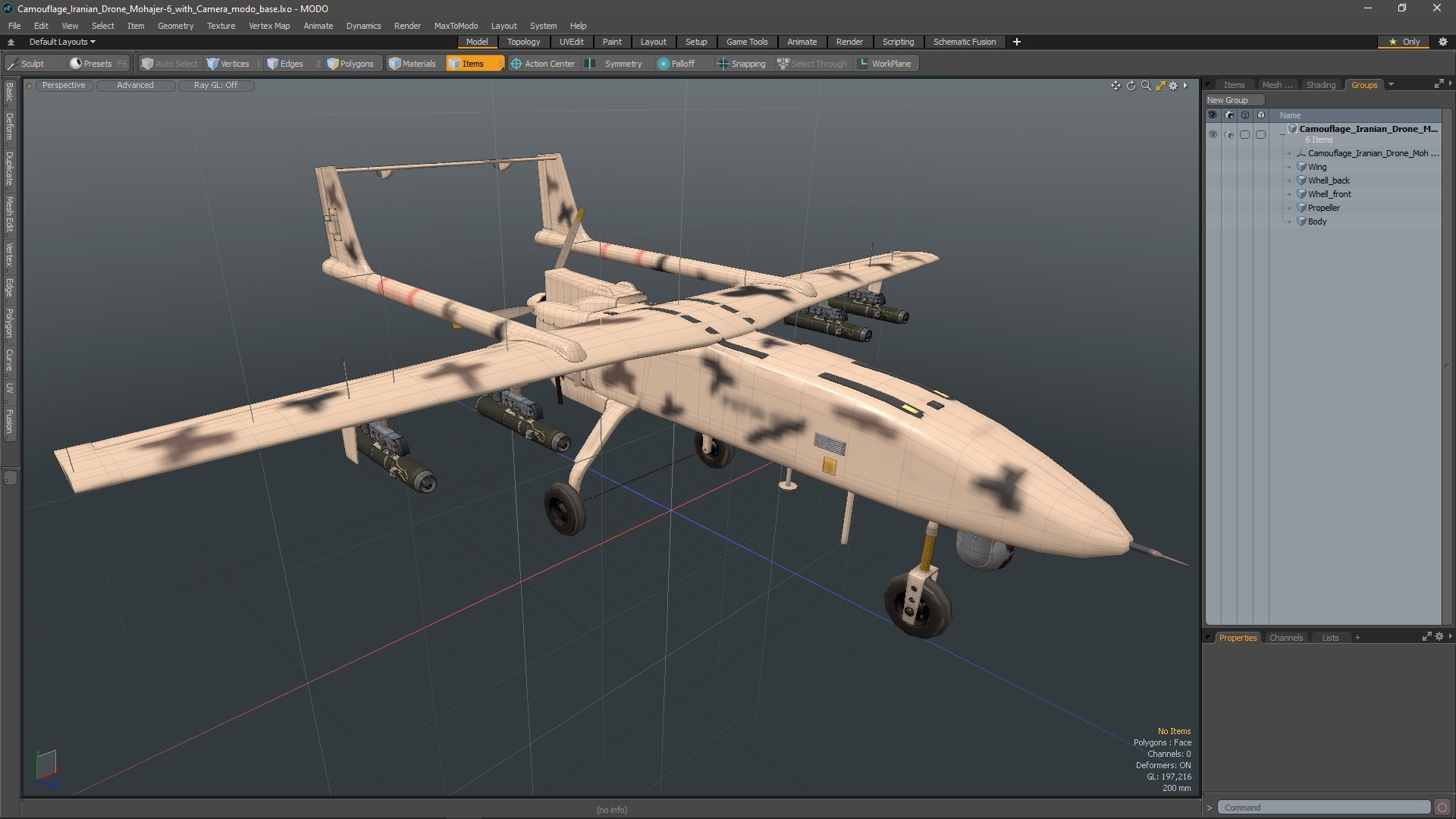 3D Camouflage Iranian Drone Mohajer-6 With Camera - TurboSquid 2287640