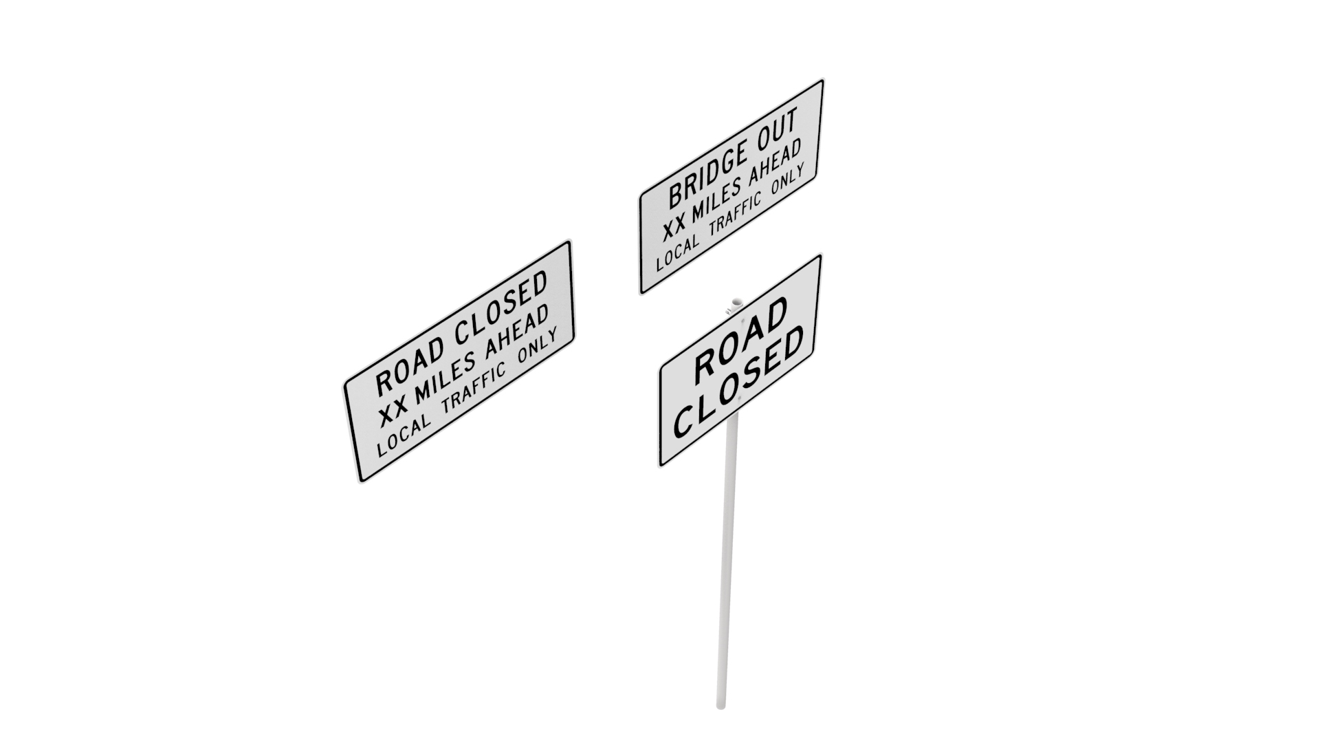Road Sign Series Closed 3D - TurboSquid 1383187