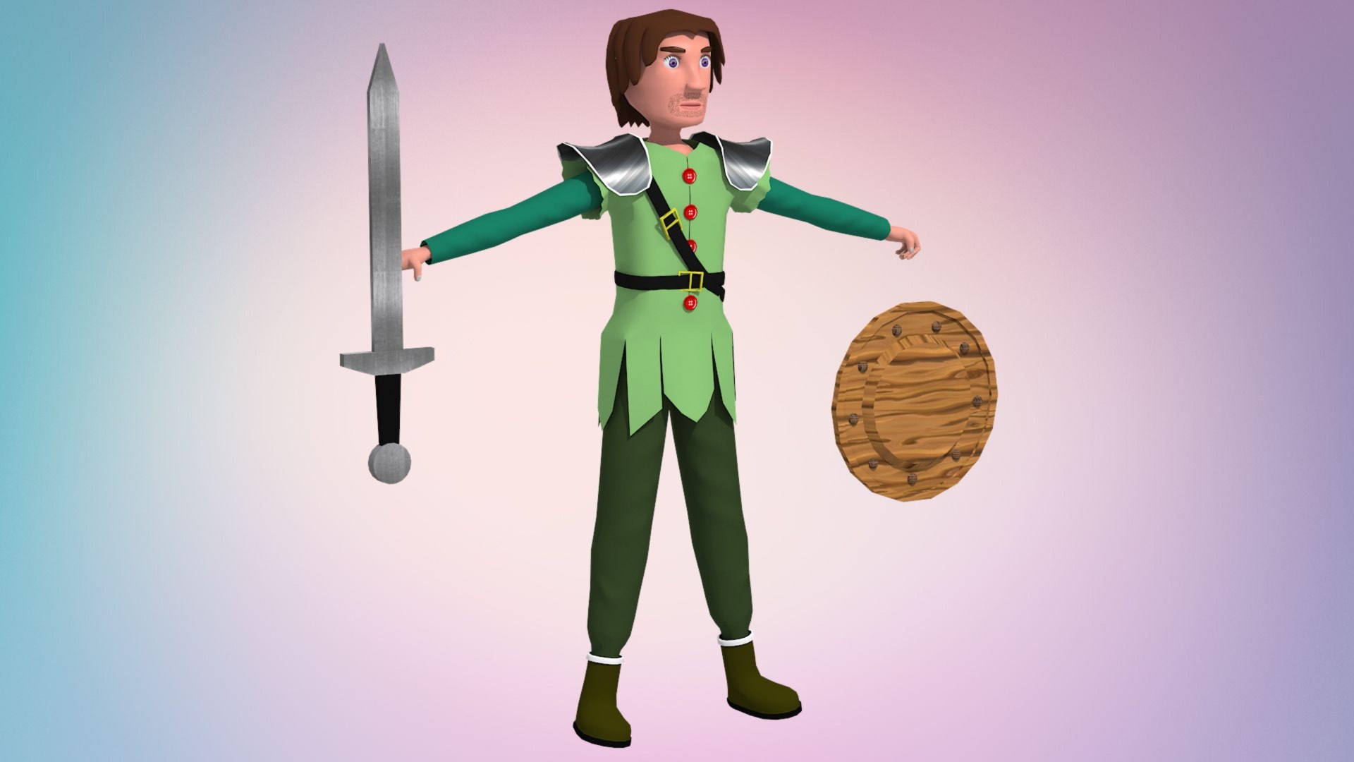 Cartoon fighter warrior 3D - TurboSquid 2020334
