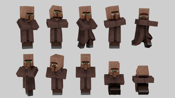 3D model Rigged Minecraft Villager - TurboSquid 1858478