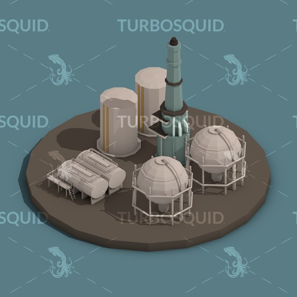 Low Poly Oil Industry Isometric Low-poly 3D model model - TurboSquid ...