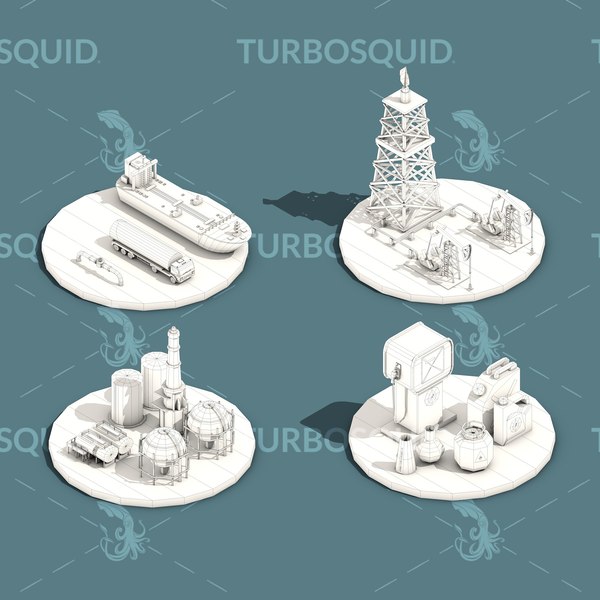 Low Poly Oil Industry Isometric Low-poly 3D model model - TurboSquid ...