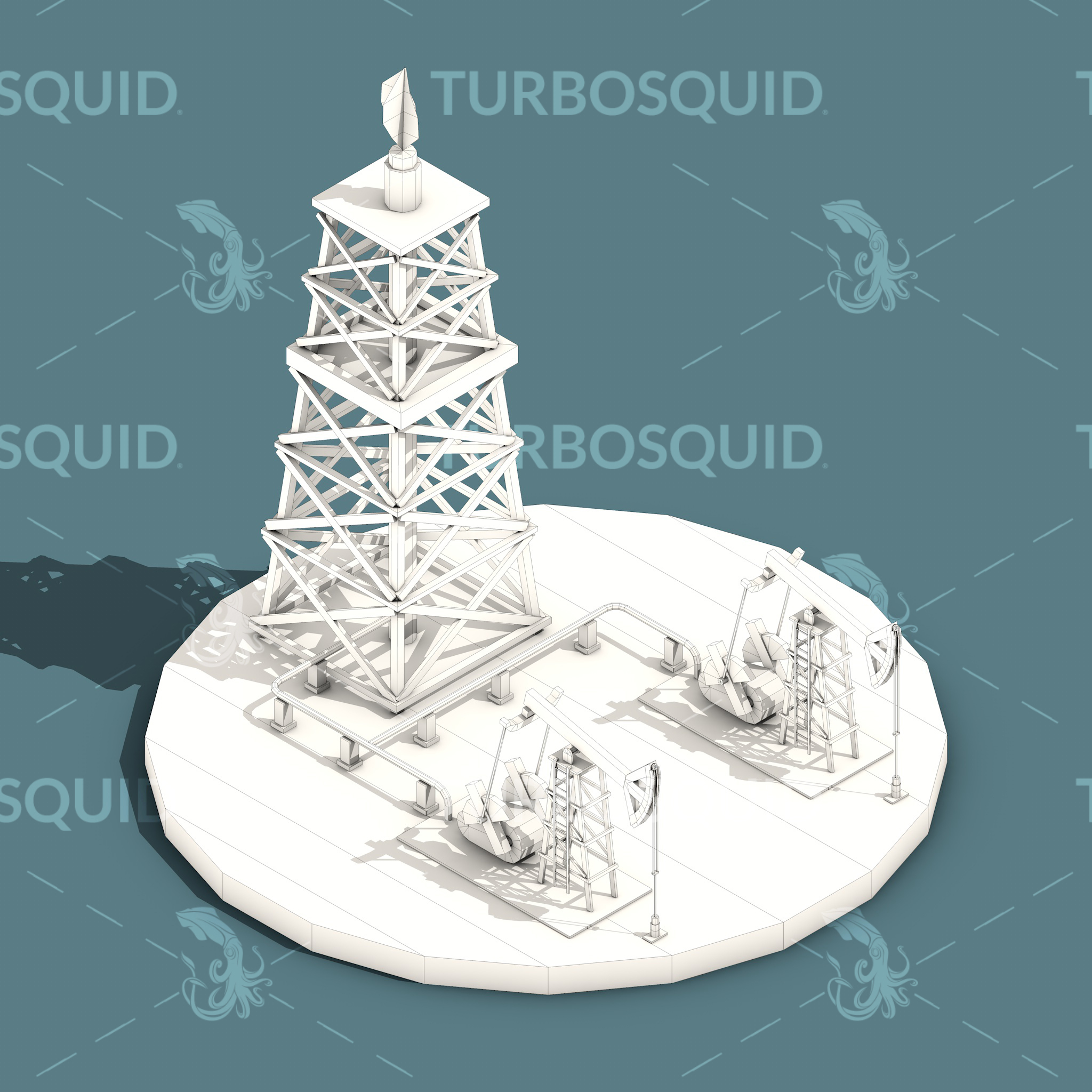 Low Poly Oil Industry Isometric Low-poly 3D model model - TurboSquid ...