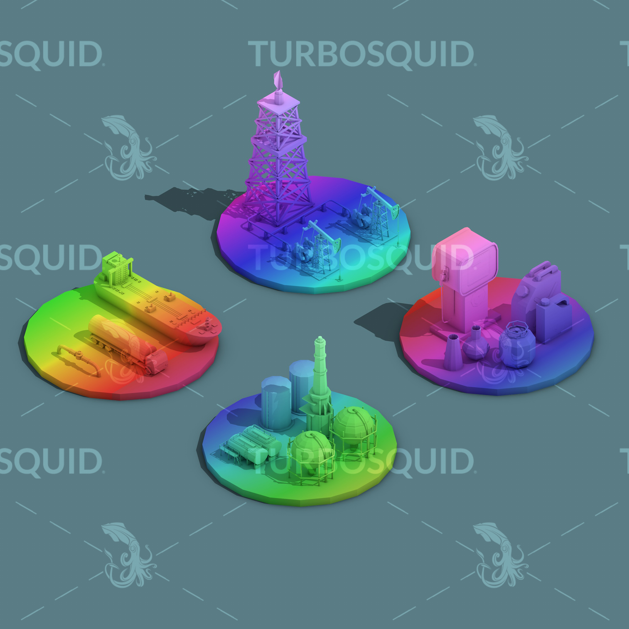 Low Poly Oil Industry Isometric Low-poly 3D model model - TurboSquid ...