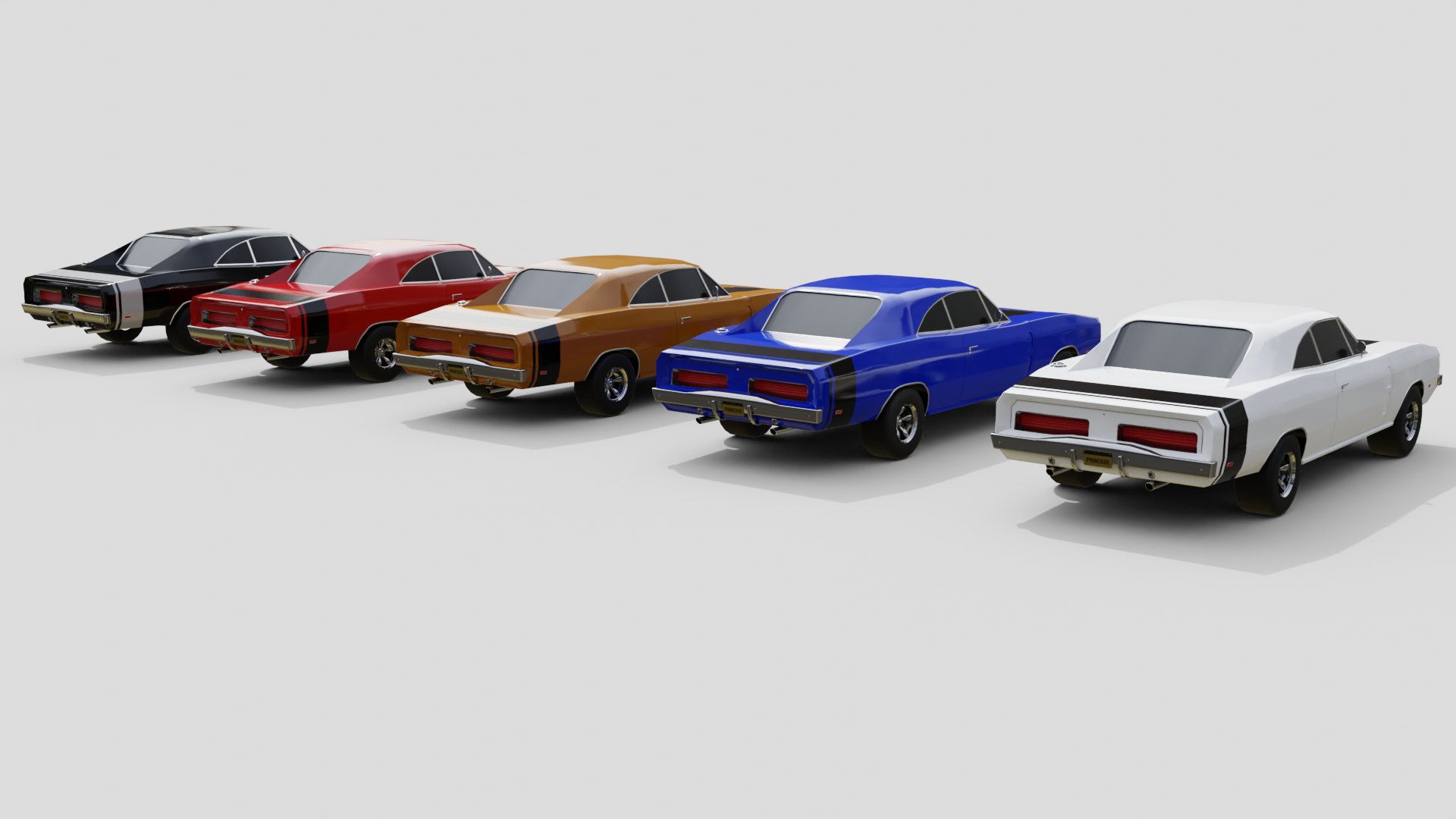 3D American Muscle Car Two-Tone Animation And Game-Ready - TurboSquid ...