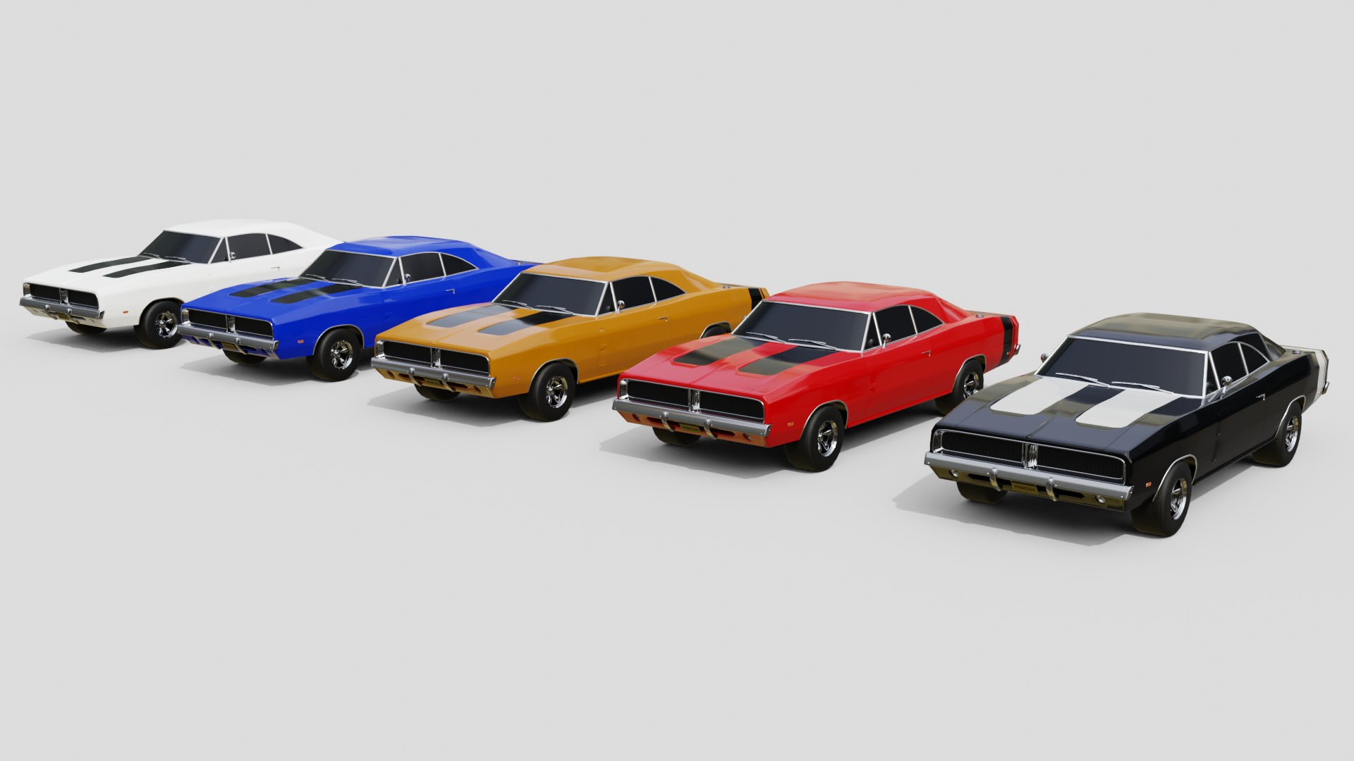 3D American Muscle Car Two-Tone Animation And Game-Ready - TurboSquid ...