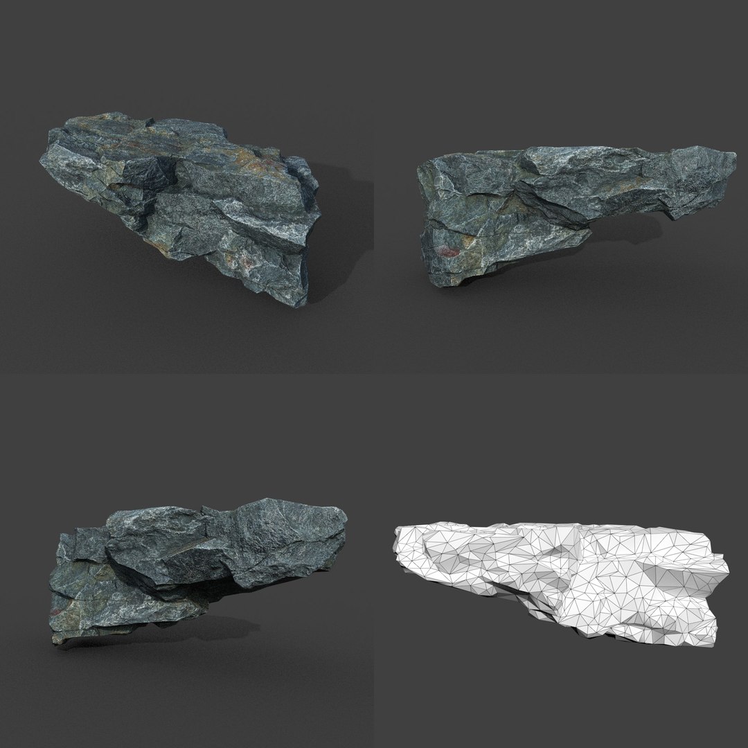 3D 9 Low Poly PBR Sharp Rock - TurboSquid 2163653