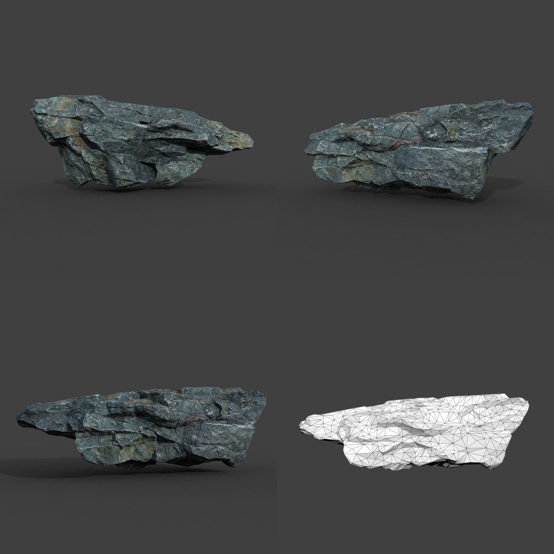 3D 9 Low Poly PBR Sharp Rock - TurboSquid 2163653