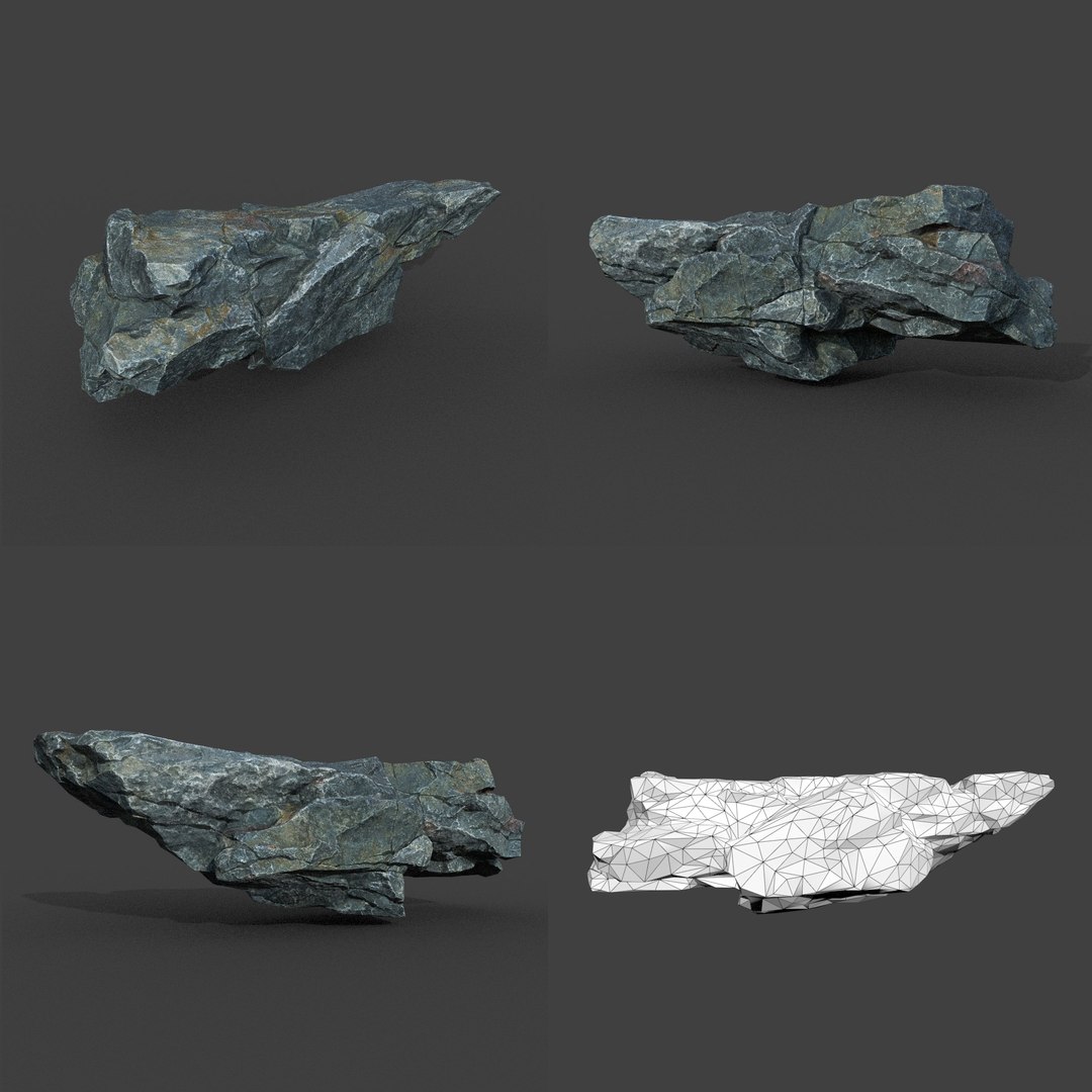 3D 9 Low Poly PBR Sharp Rock - TurboSquid 2163653