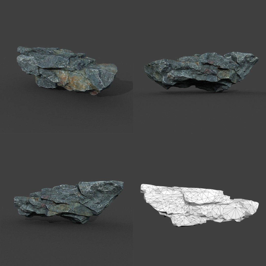 3D 9 Low Poly PBR Sharp Rock - TurboSquid 2163653