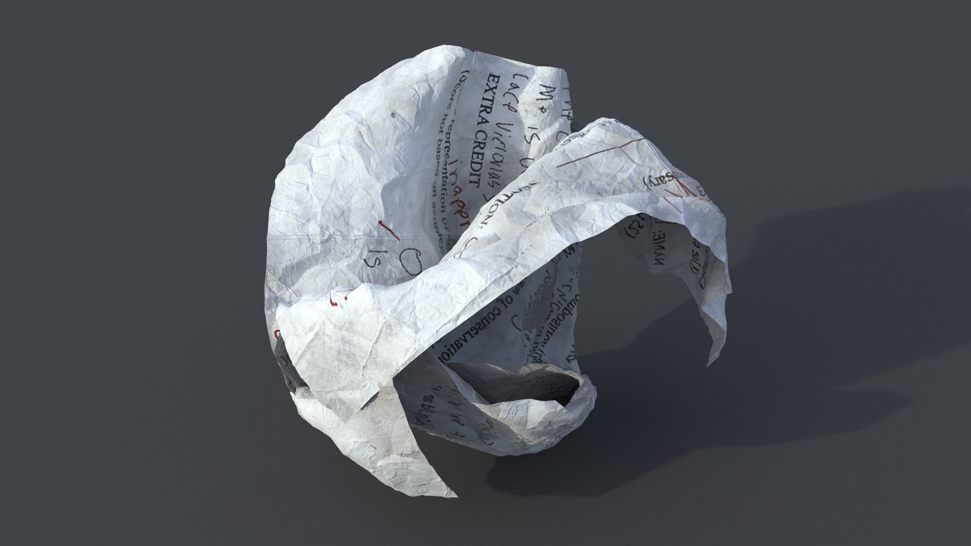 3D Crumpled Answer Sheet HD - TurboSquid 1945203