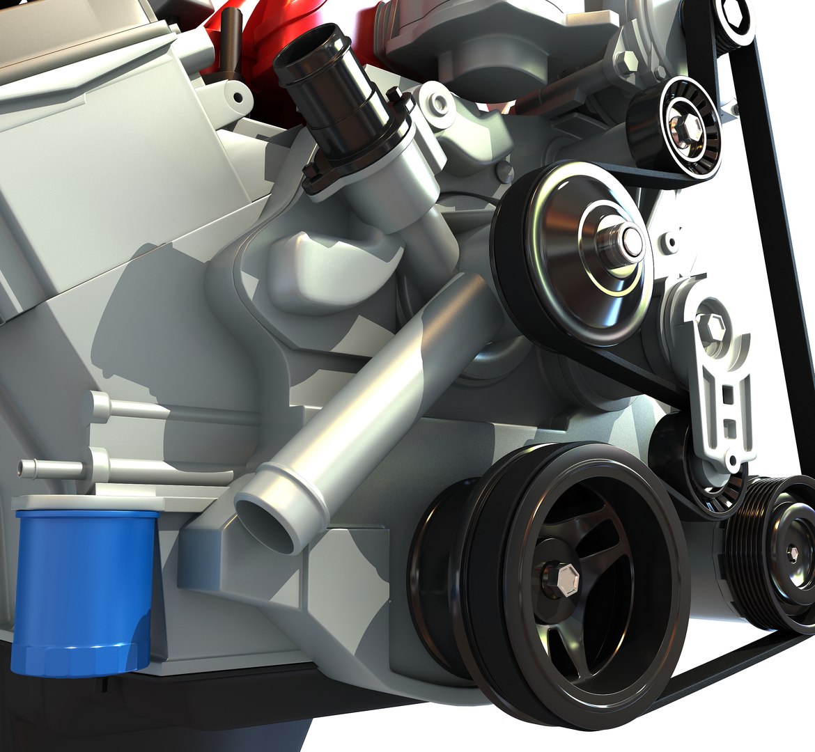 3d Car Engine Model