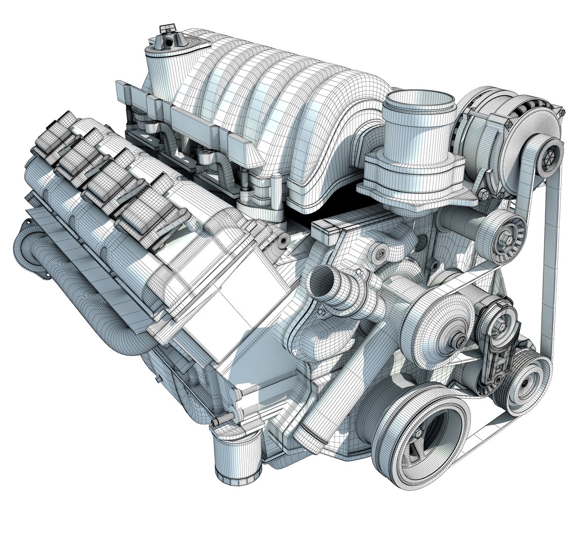 3d Car Engine Model
