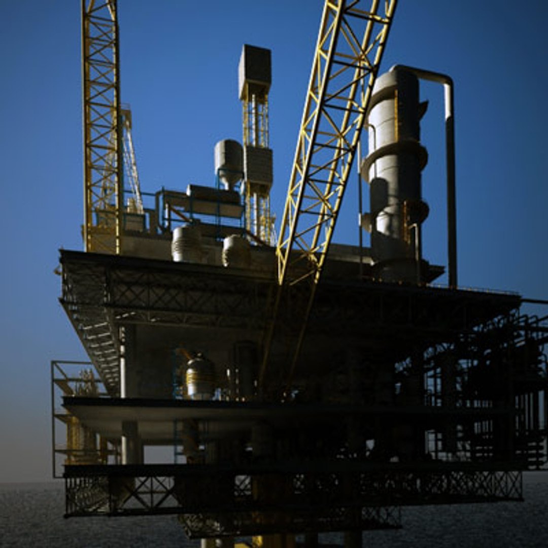 Spar Oil Platform 3d Model