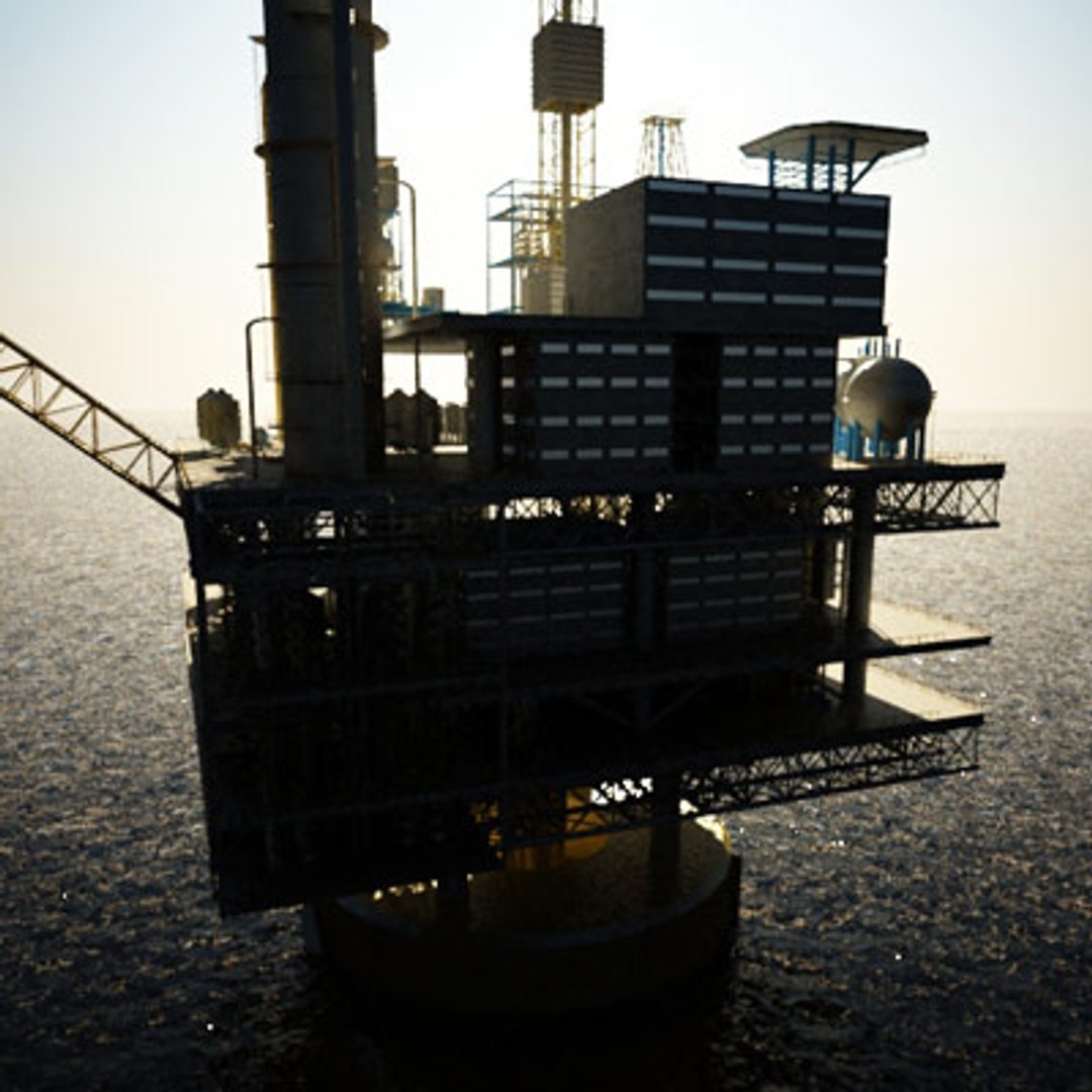 Spar Oil Platform 3d Model