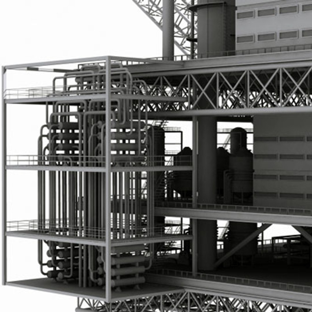 Spar Oil Platform 3d Model