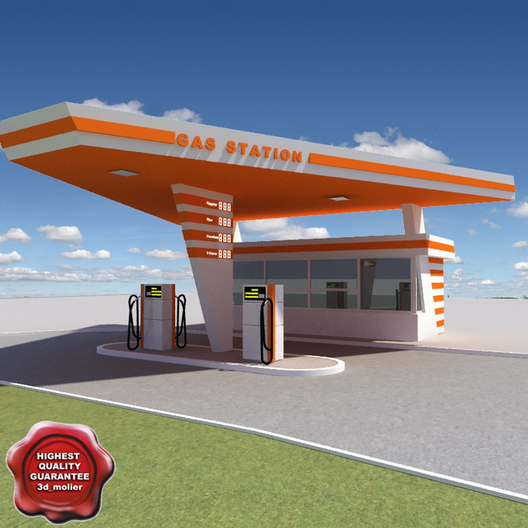 Gas Station V21 3d 3ds
