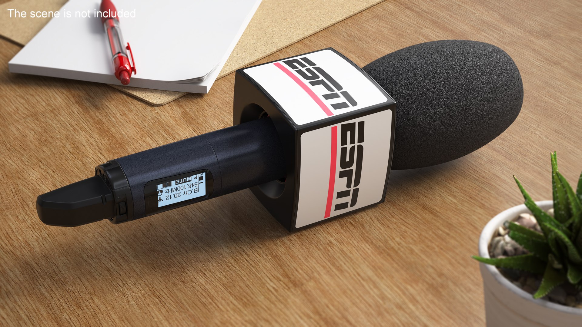 3D ESPN Wireless Reporting Microphone Square Model - TurboSquid 2165577