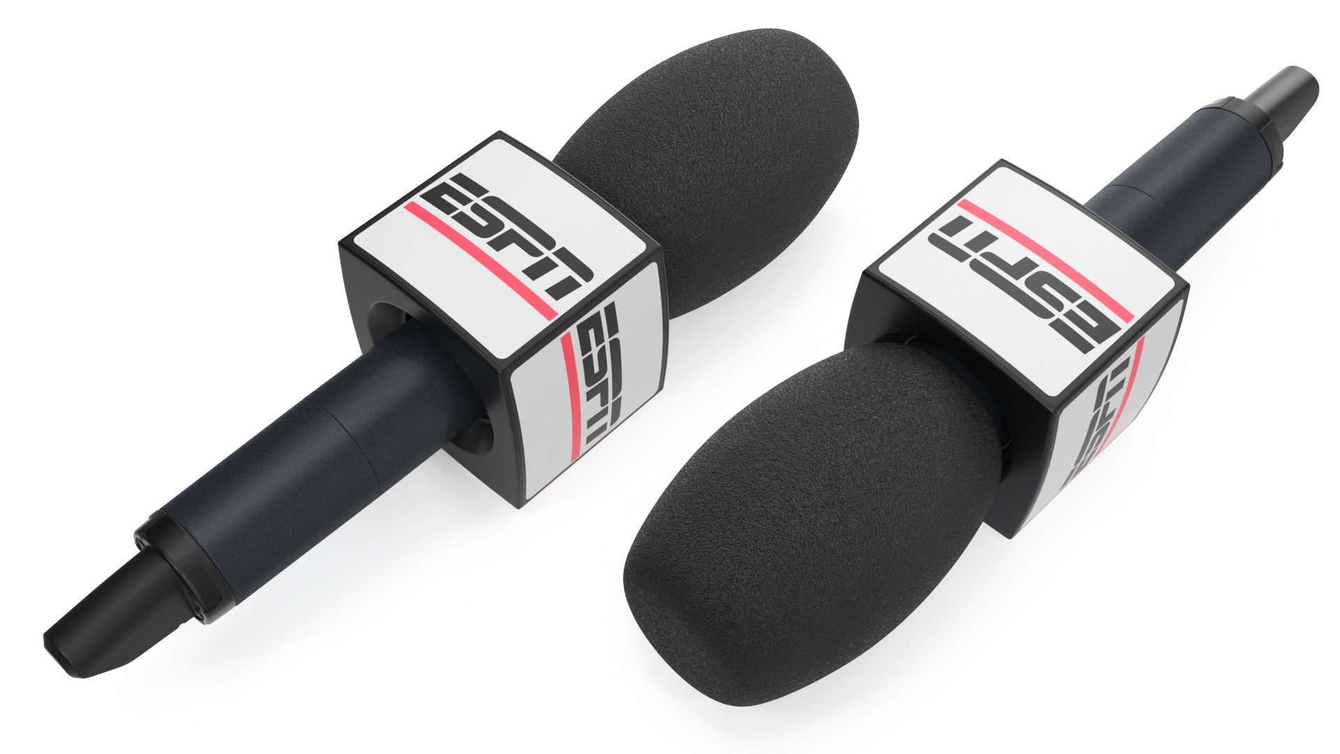 3D ESPN Wireless Reporting Microphone Square Model - TurboSquid 2165577