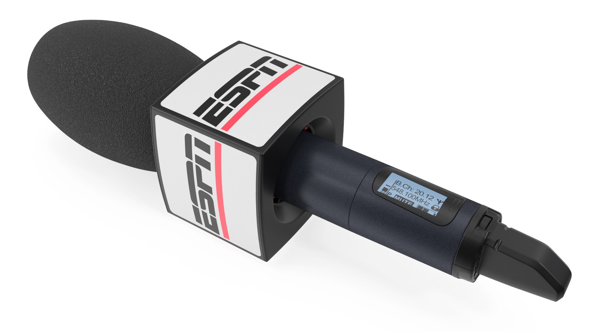 3D ESPN Wireless Reporting Microphone Square Model - TurboSquid 2165577