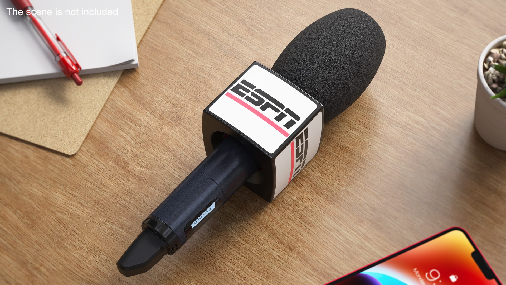 3D ESPN Wireless Reporting Microphone Square model - TurboSquid 2165577