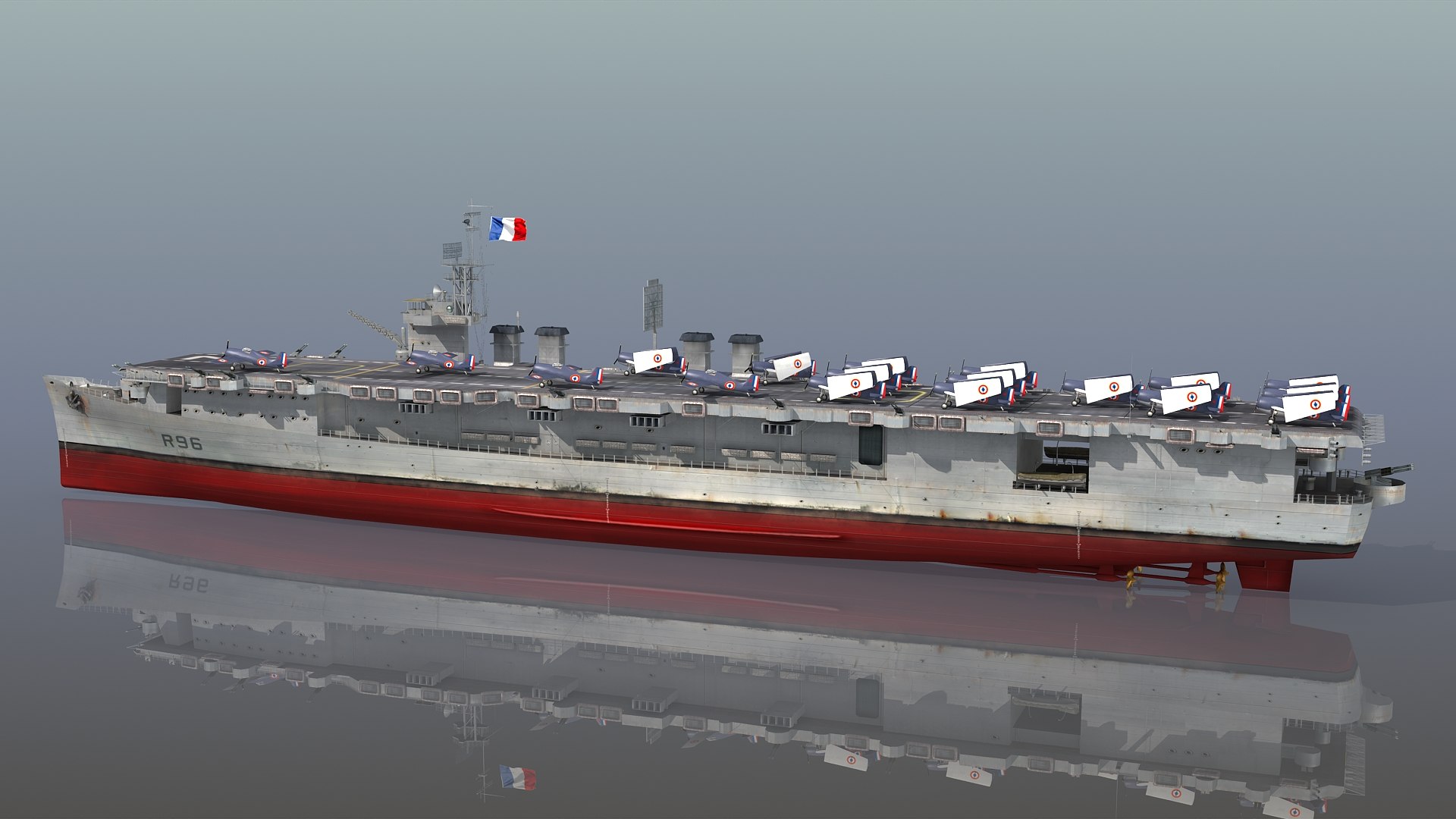 3D La Fayette R96 French aircraft carrier - TurboSquid 2092557