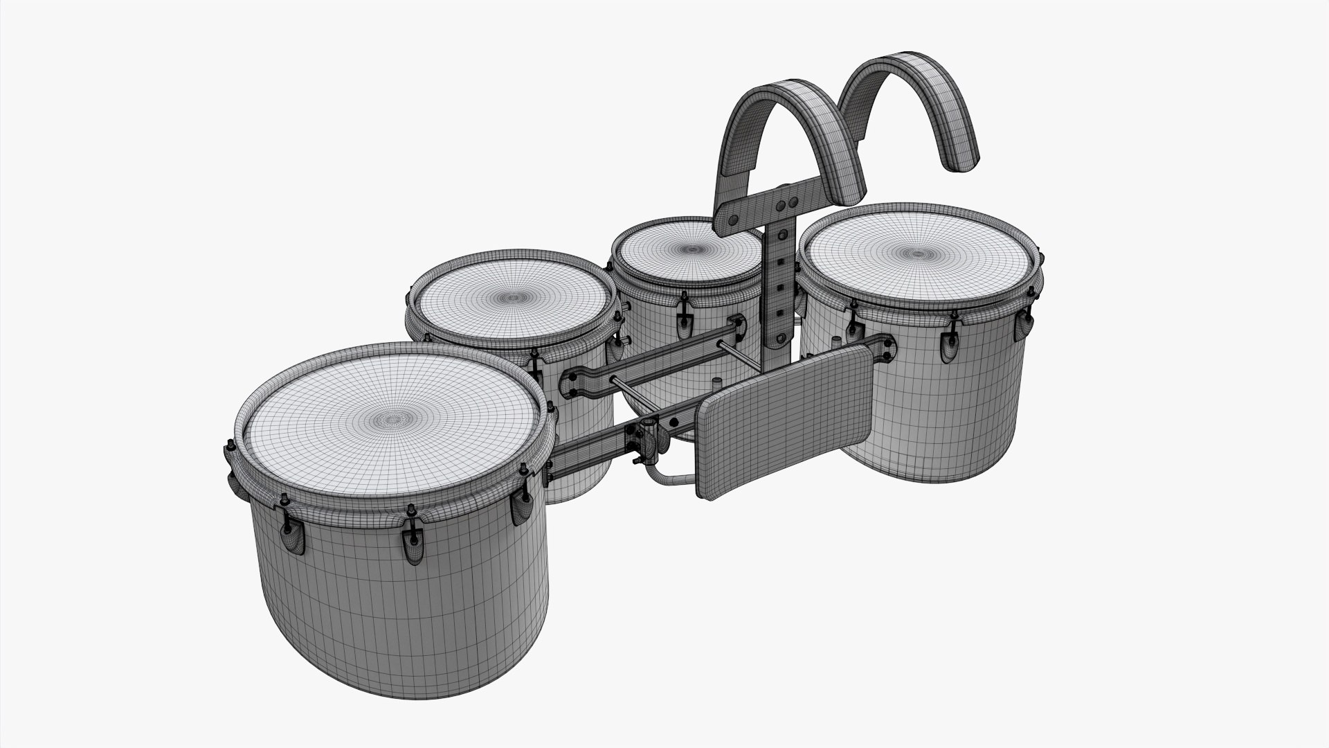 Marching Tom Set With Carrier 3D Model - TurboSquid 1842452