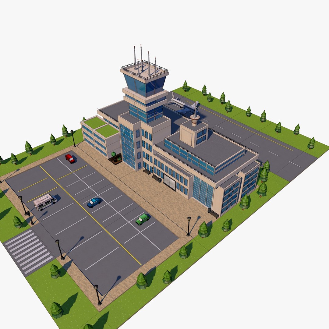 Low Poly Cartoon Style Airport 3D Model 3D Model - TurboSquid 2280404