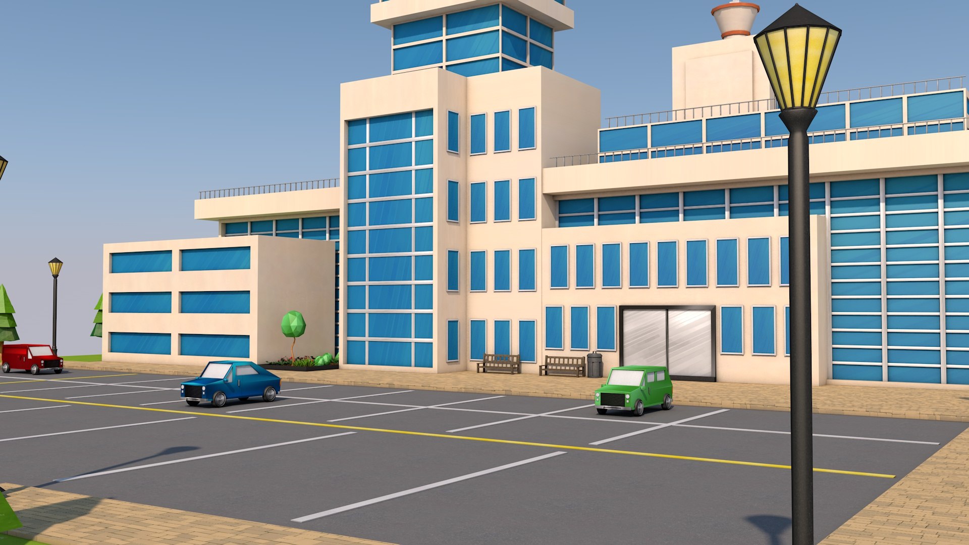 Low Poly Cartoon Style Airport 3D Model 3D Model - TurboSquid 2280404