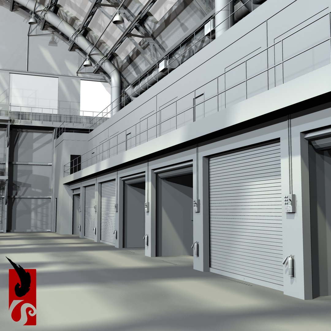 Military Vehicle Hangar Obj