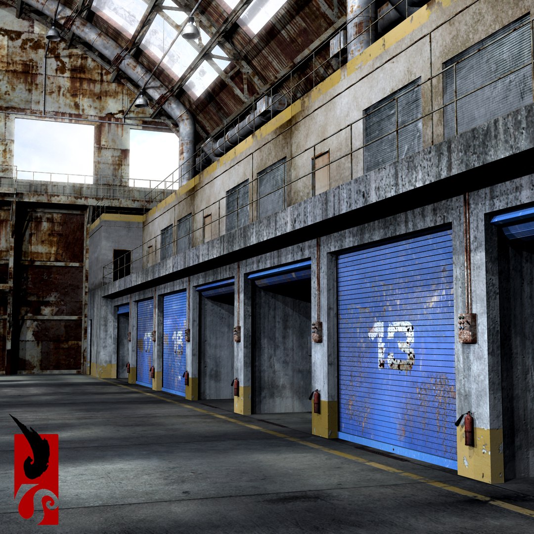 Military Vehicle Hangar Obj