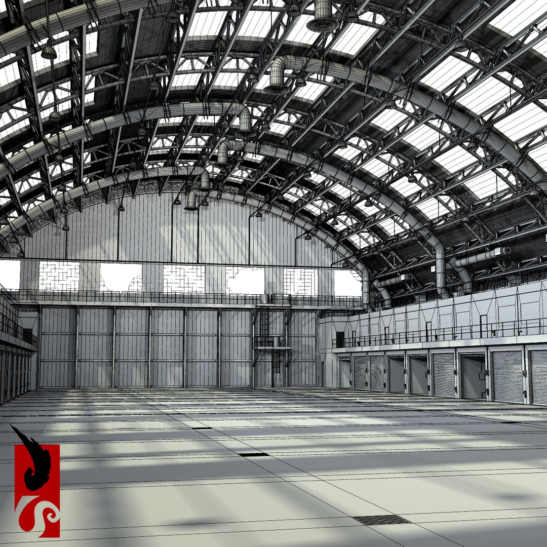 Military Vehicle Hangar Obj