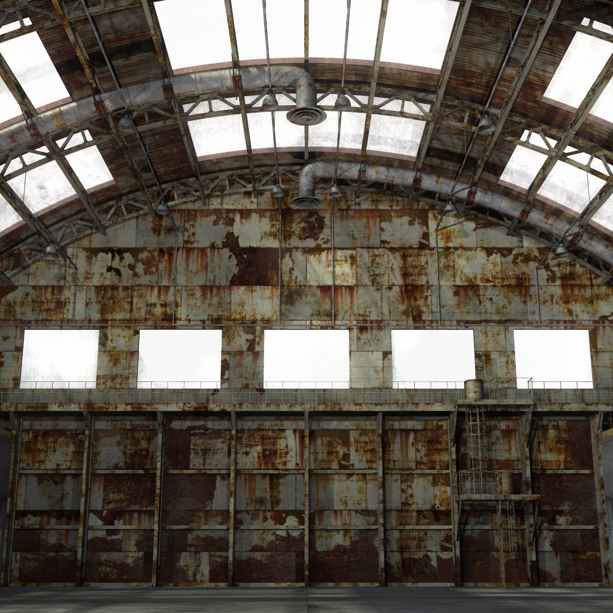 military vehicle hangar obj