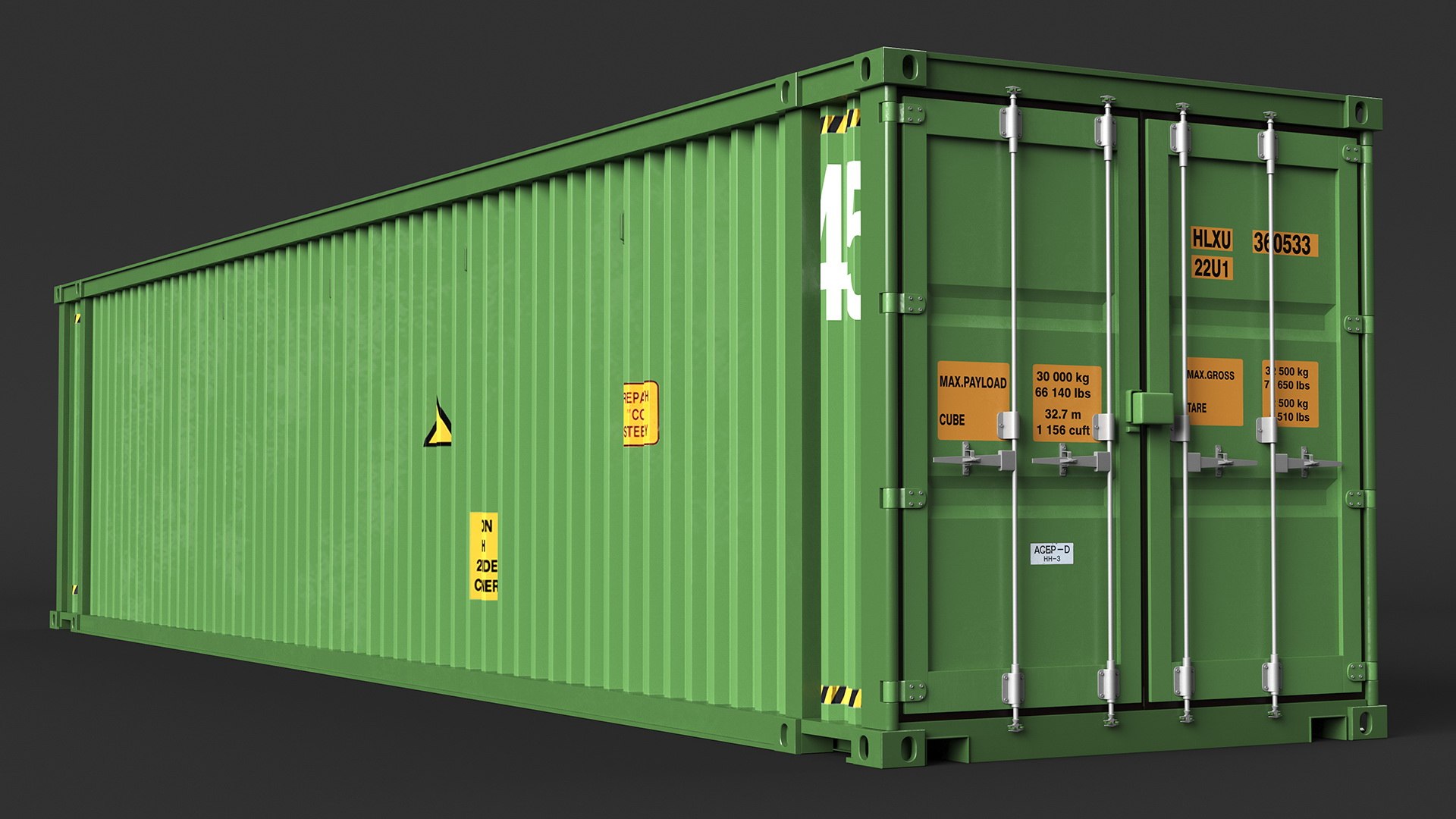 3D 45ft Shipping Container - TurboSquid 2143597