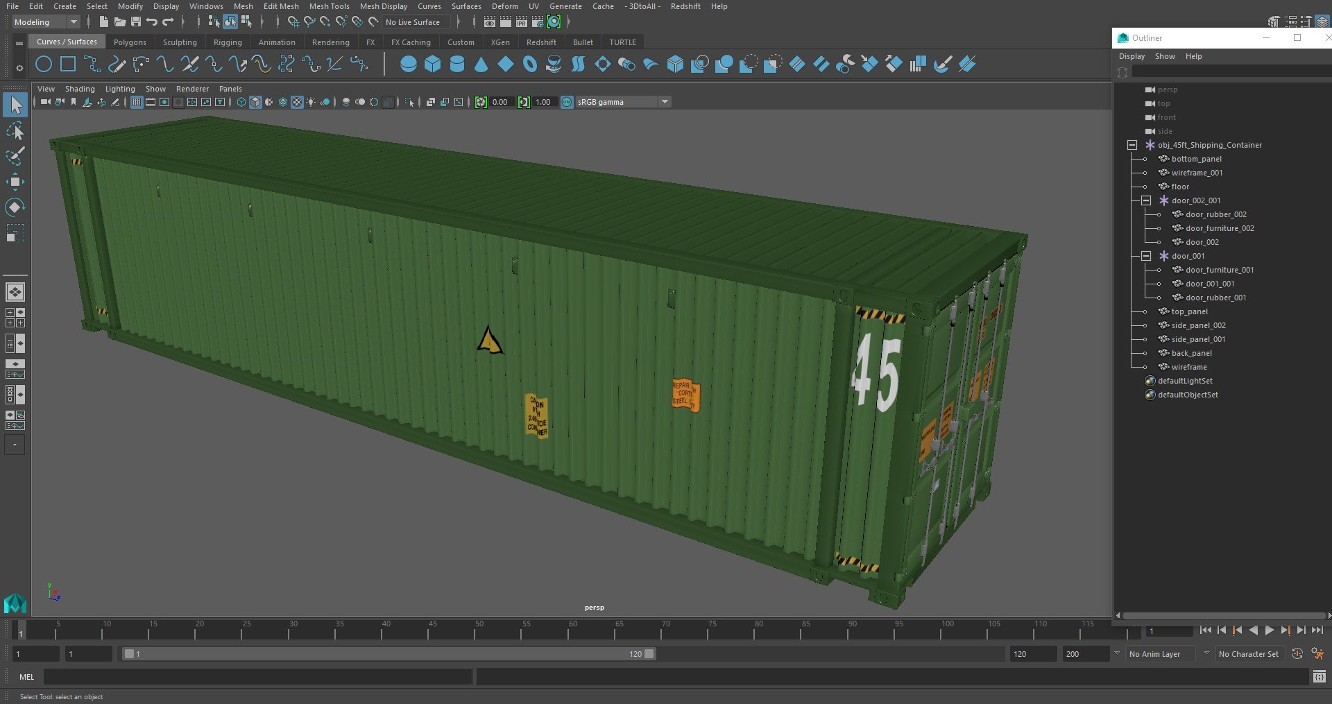 3D 45ft Shipping Container - TurboSquid 2143597