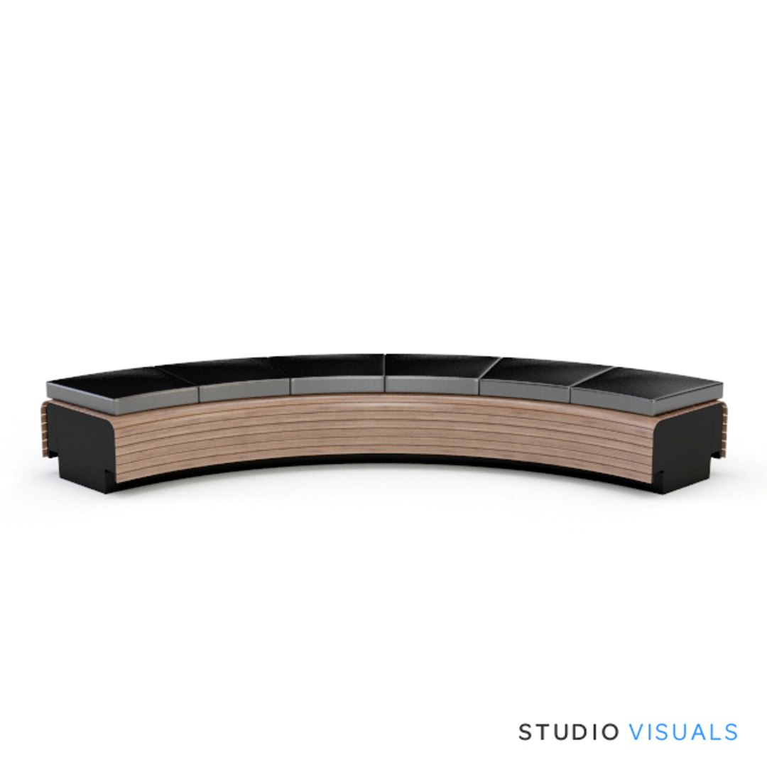 3d Padded Wooden Bench