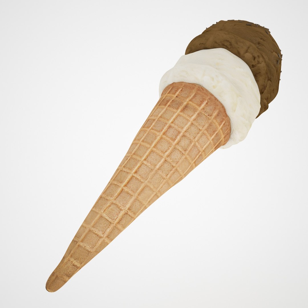 3d Double Ice Cream Cone