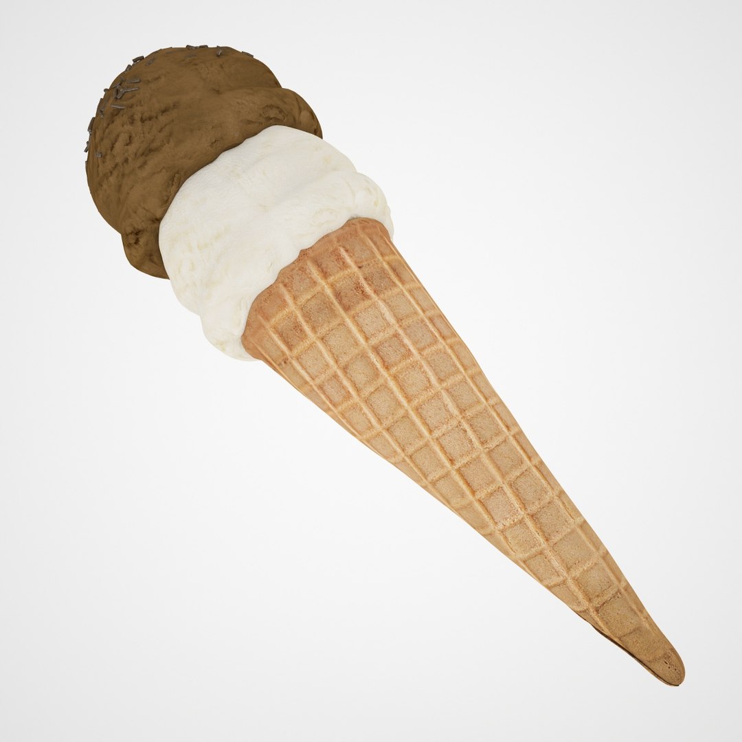 3d Double Ice Cream Cone