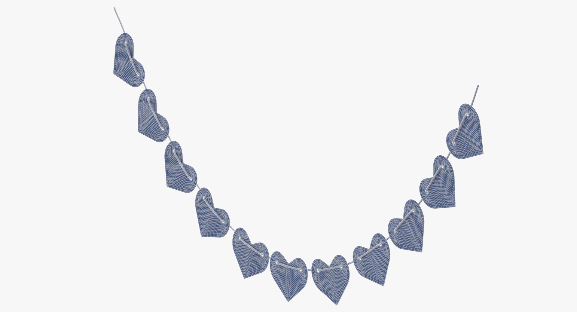 Heart shaped garland 02 3D model - TurboSquid 1346282