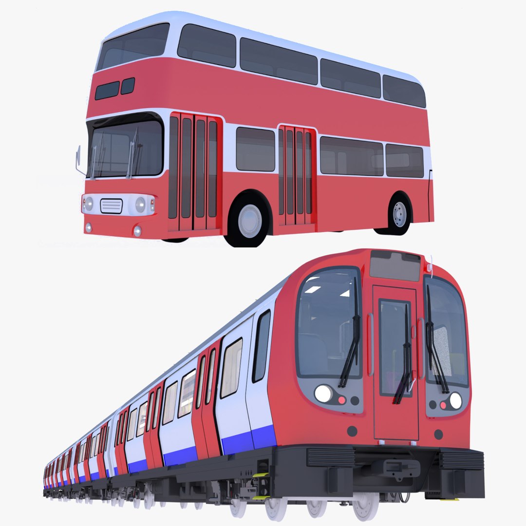 3D London Metro Train And Doubledecker Bus - TurboSquid 2187859