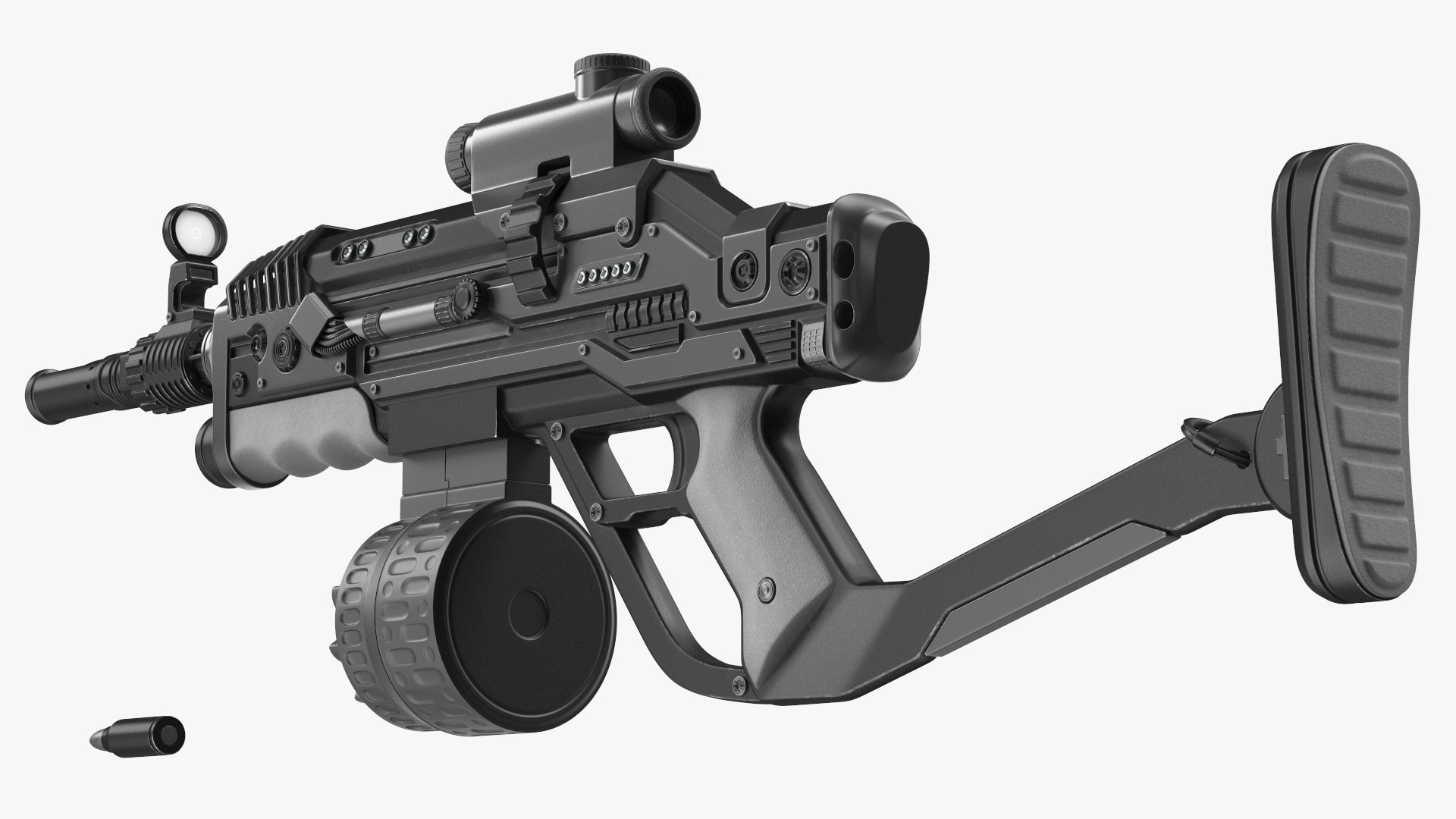 3D Futuristic Rifle with Bullet Dark Colored - TurboSquid 2169031