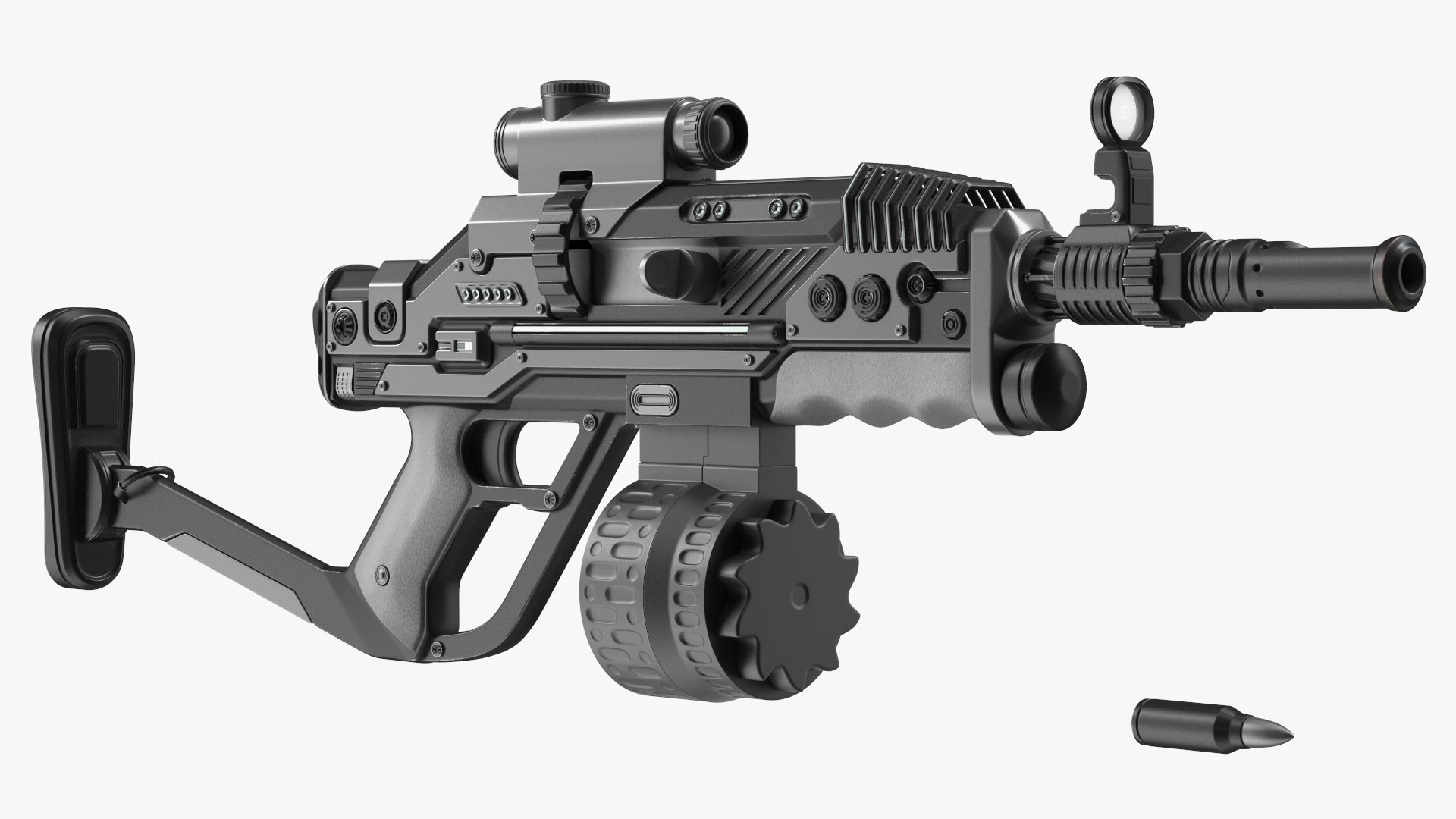 3D Futuristic Rifle with Bullet Dark Colored - TurboSquid 2169031