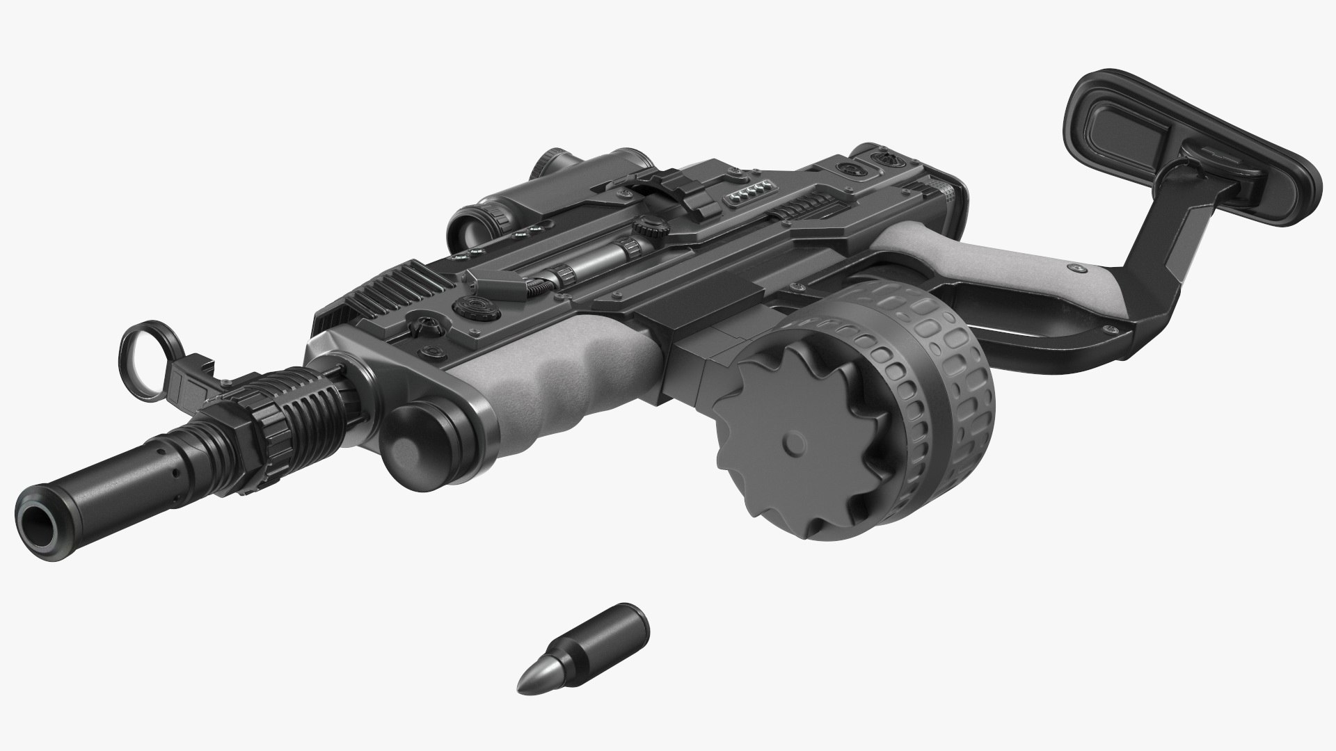 3D Futuristic Rifle with Bullet Dark Colored - TurboSquid 2169031