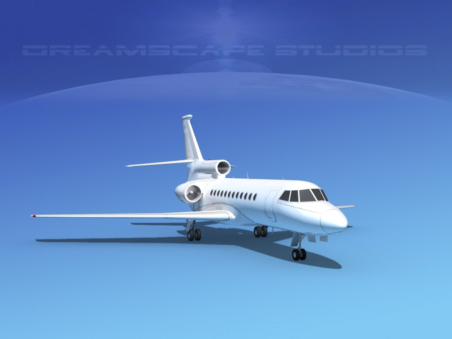 3d turbines dassault falcon 900 model