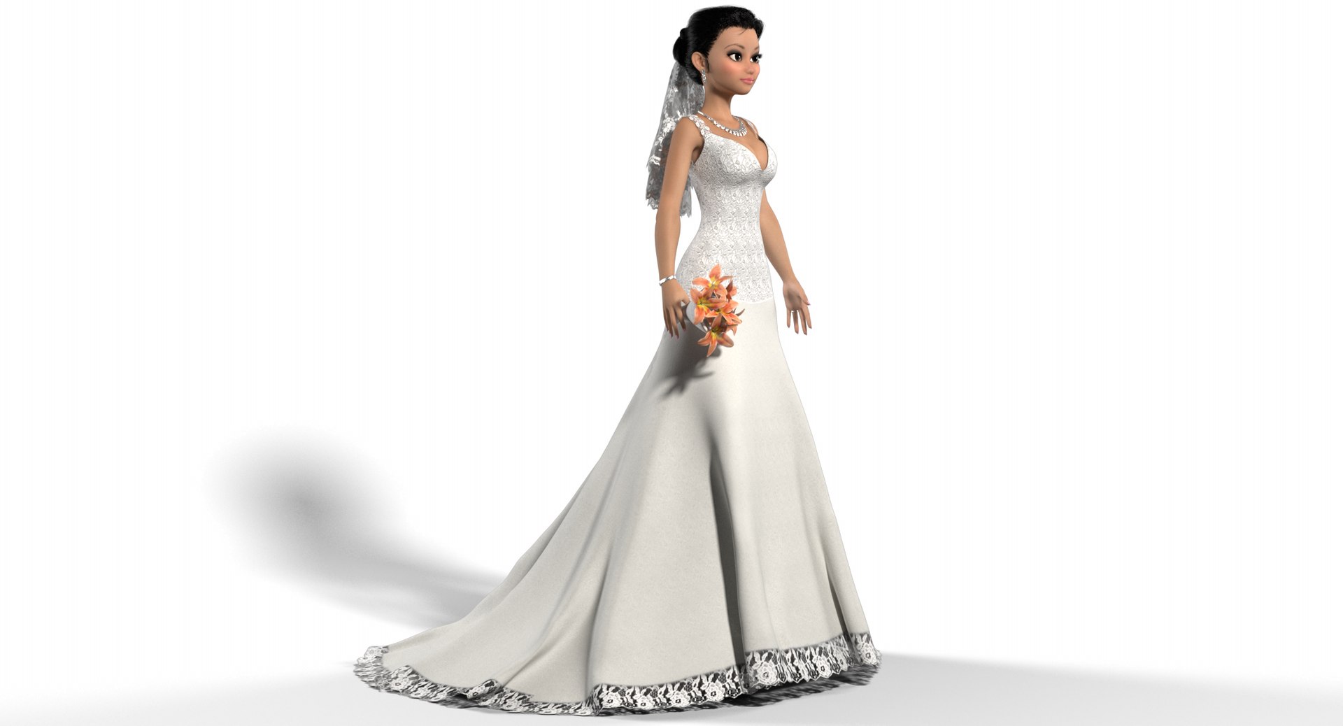 Realistic Bride Rig 3D Model - TurboSquid 1178748